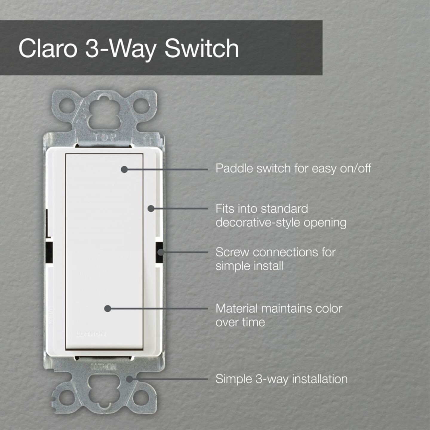 Claro On/Off Rocker Switch - CA-3PS-WH, 3-Way, Fan & Light Switch ...